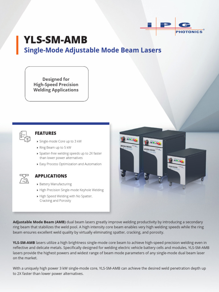 Ipg Yls-sm-Amb Ds en Ltr | PDF | Laser | Welding
