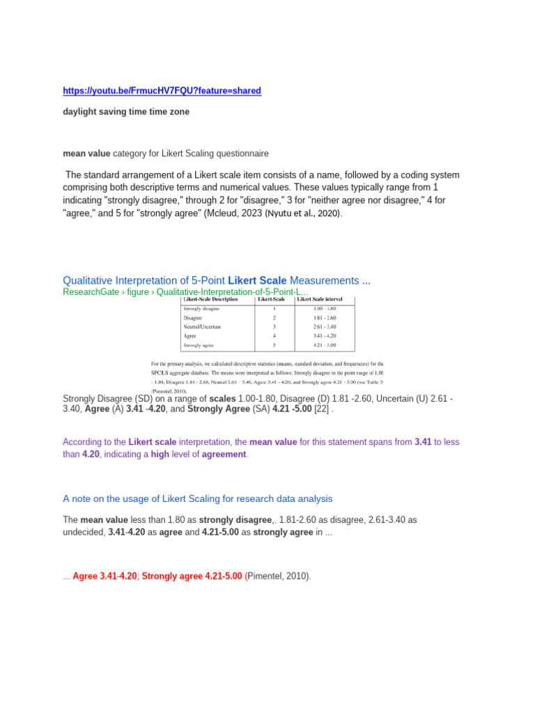 Likert Scale Interpretation in Research | PDF | Likert Scale | Smuggling