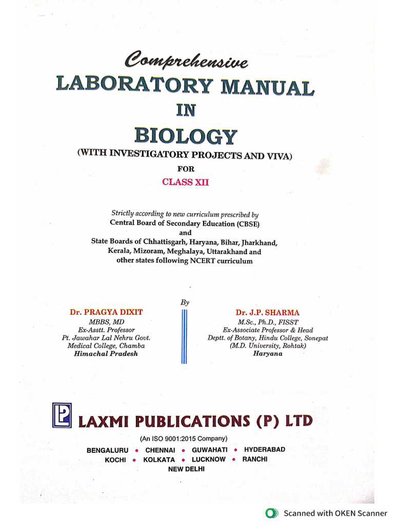 Biology Lab Manual Comprehensive | PDF