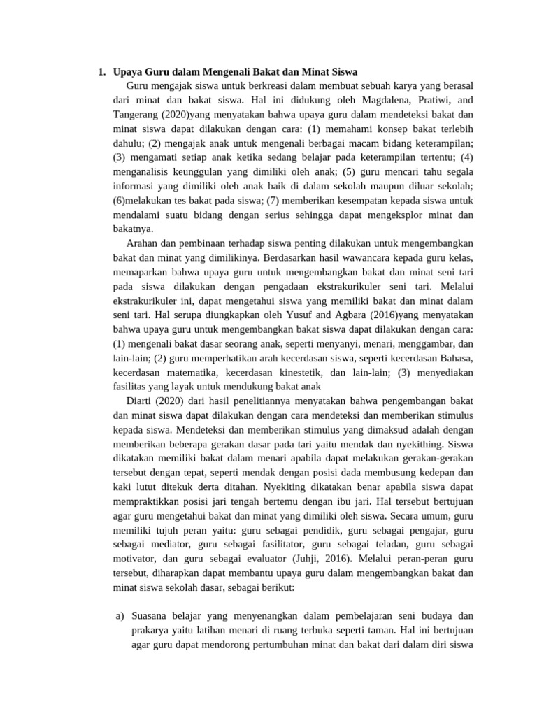 Upaya Guru Kembangkan Bakat Siswa | PDF