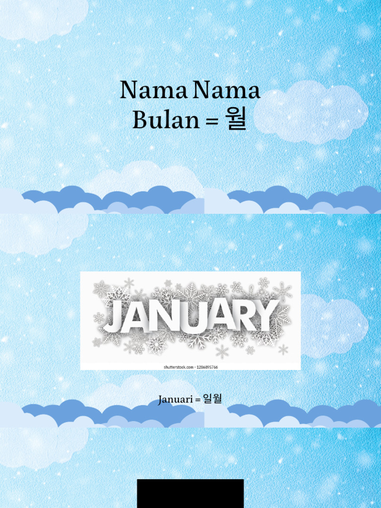Nama Nama Bulan = 월 | PDF