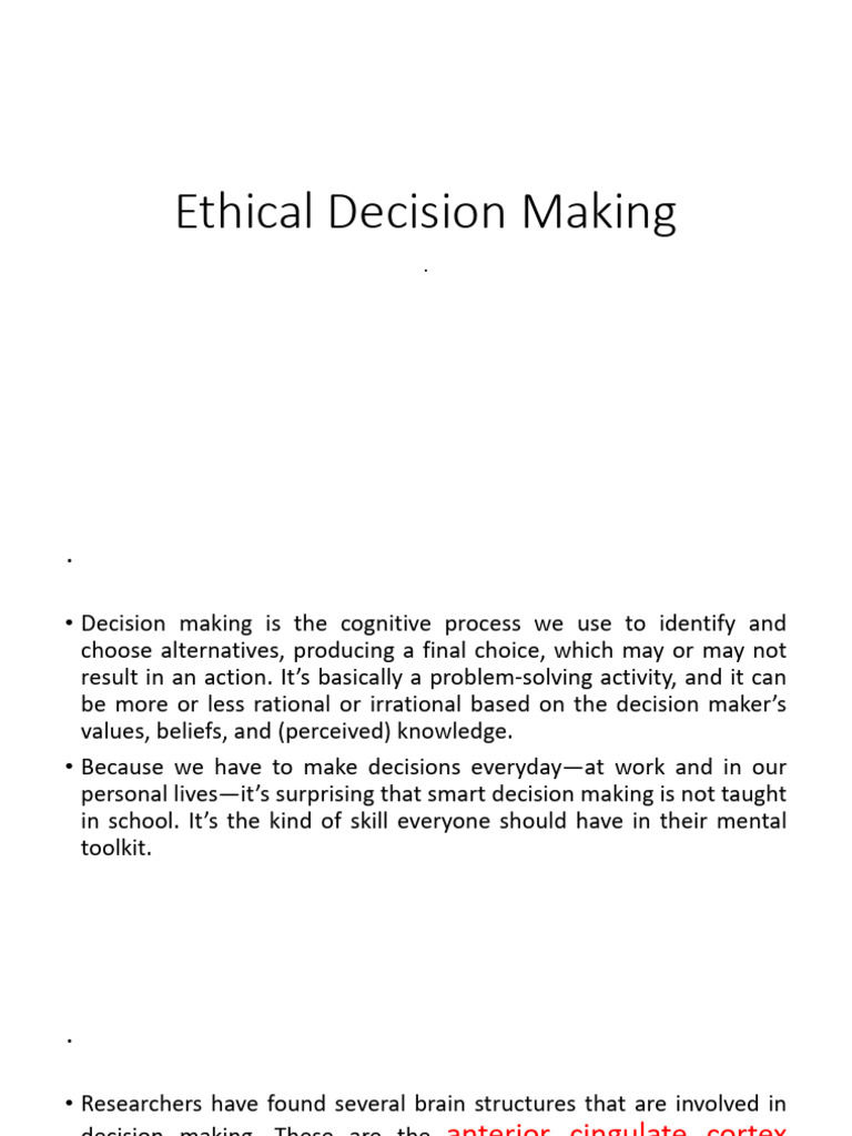 Ethical Decision Making Framework Guide | PDF | Decision Making ...