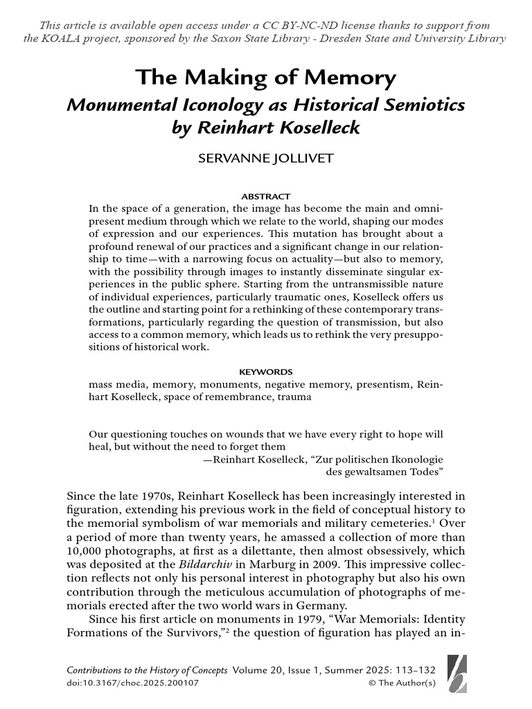 Memory and Monuments in Historical Semiotics | PDF | Semantics | Experience