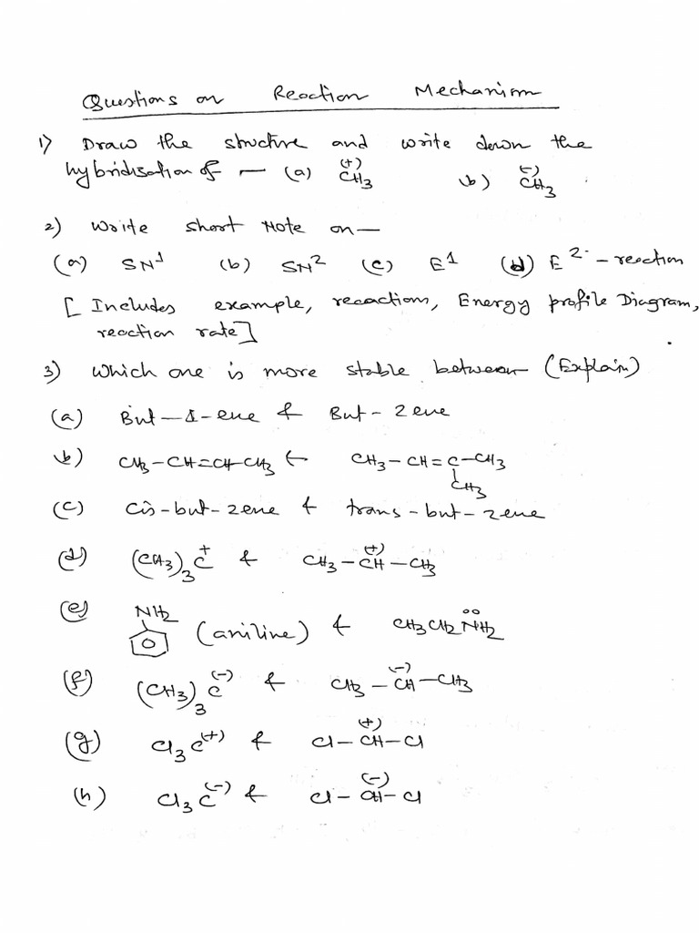 11 Reaction Mechanism Questions | PDF