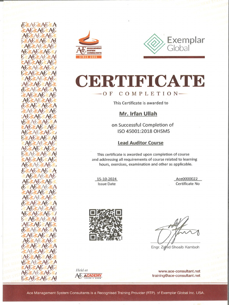 Iso Lead Auditor 2018-45001 Ohsms | PDF