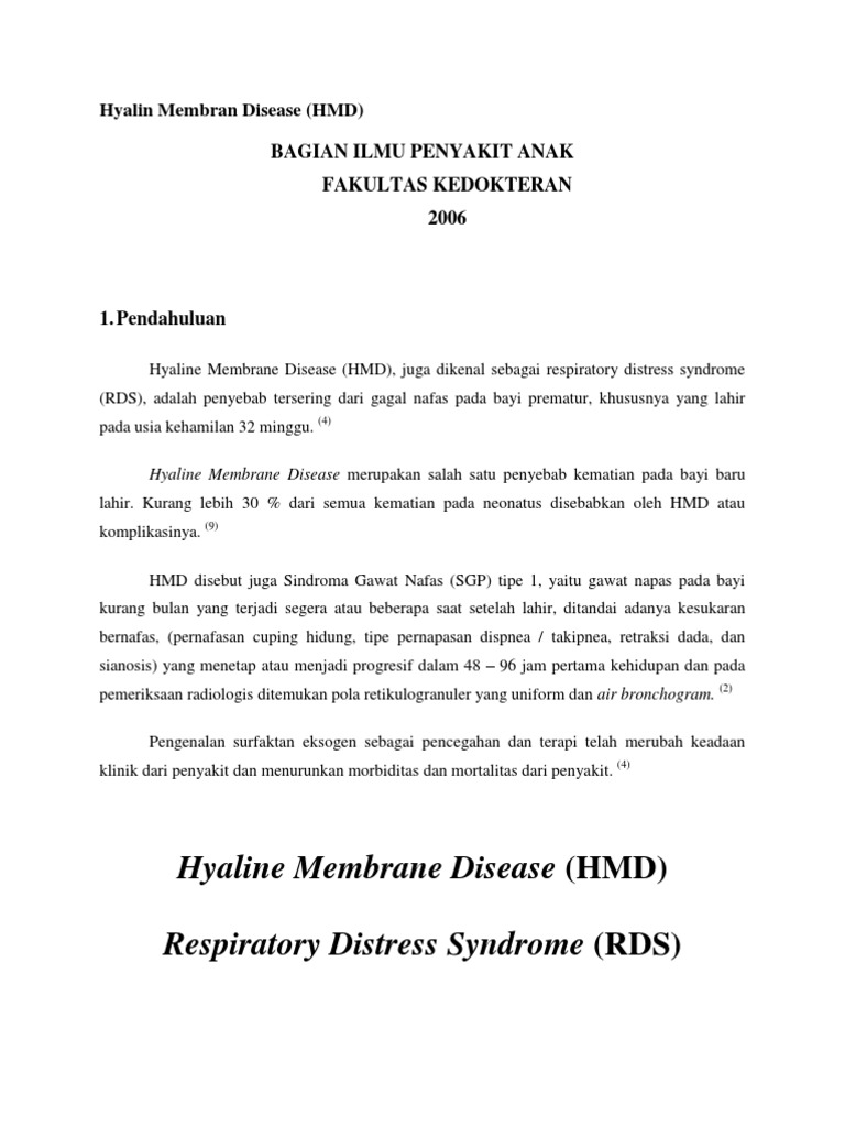 Hyalin Membran Disease | PDF