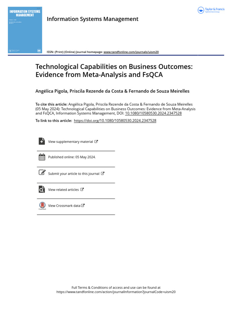 Impact of Tech Capabilities on Business Outcomes | PDF | Sampling ...
