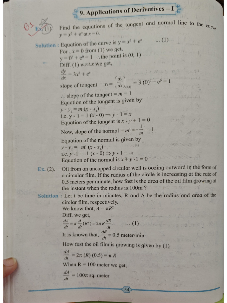 12th Practical No. 9 Application of Derivative I | PDF