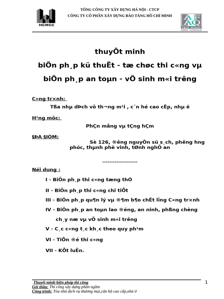 Thuyet Minh BPTC | PDF