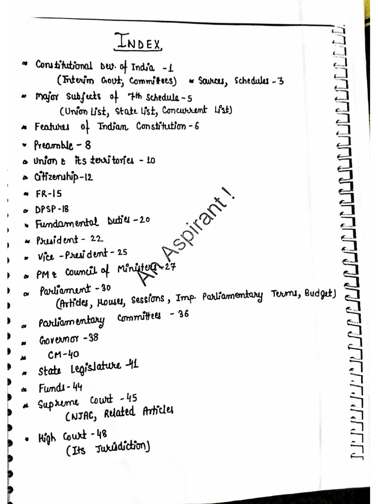 Indian Polity Short Notes For All Competitive Exams - by Aamir Naik ...