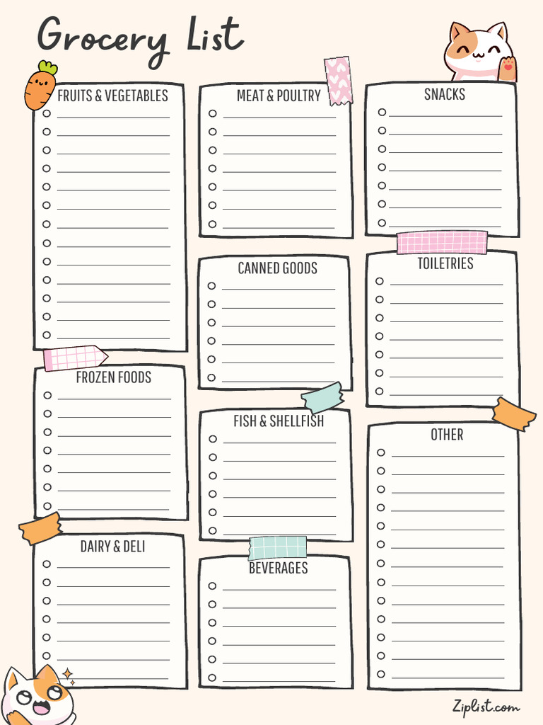 Cute Shopping List Template Pastel Colors 1 | PDF