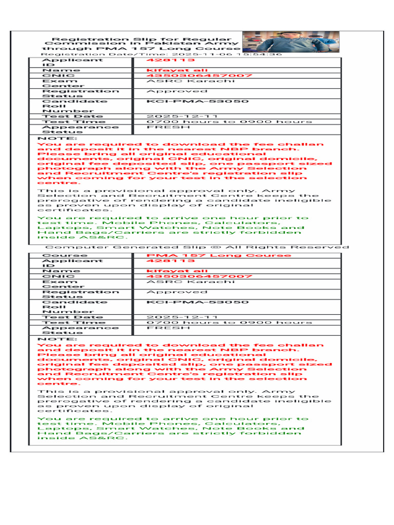 Registration Slip | PDF