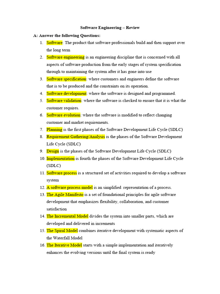 Software Engineering Overview and SDLC | PDF | Software Development Process | Agile Software ...