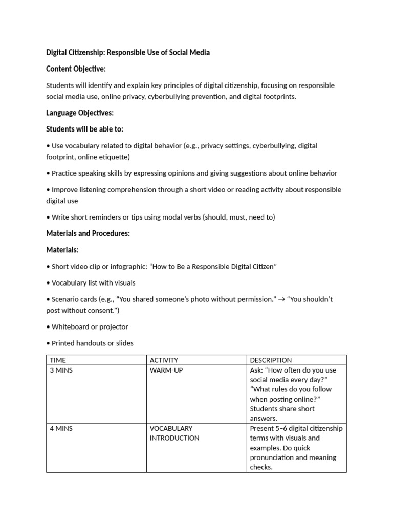 Digital Citizenship (1) | PDF | Linguistics | Language Acquisition