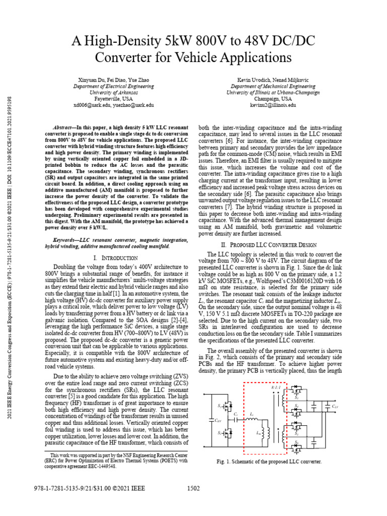 High-Density 5kW DC/DC Converter Design | PDF | Transformer | Capacitance