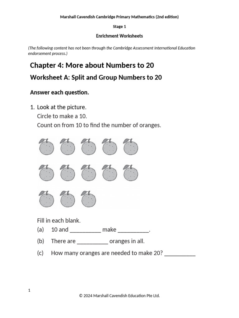 Grouping Numbers Up to 20 | PDF | Mathematics