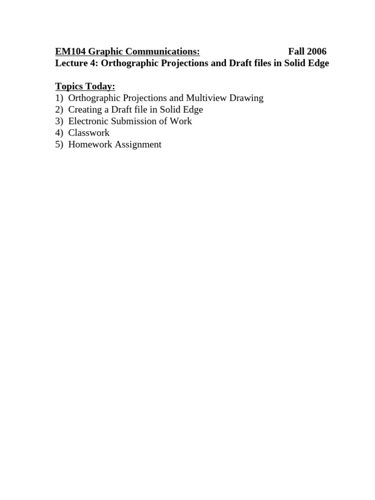 Orthographic Projections in Solid Edge | PDF | Geometry | Classical ...