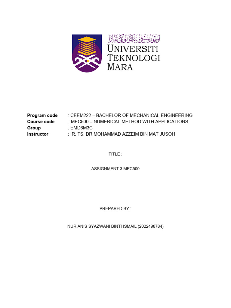 Assignment numerical 3 | PDF | Interpolation | Regression Analysis