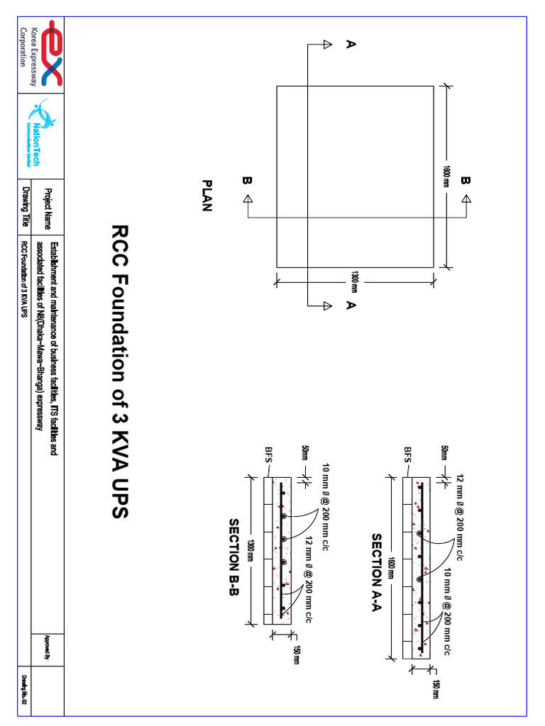 D-02 - 03 KVA RCC Foundation Drawing | PDF