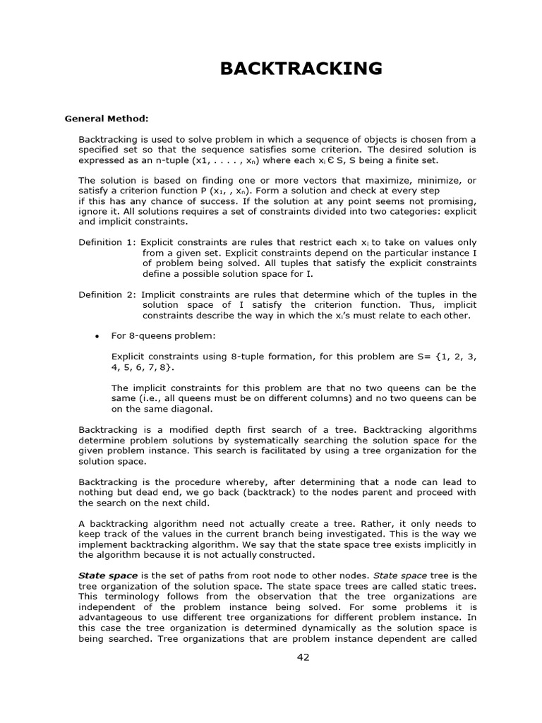UNIT-4(Backtracking) | PDF | Algorithms And Data Structures | Computer Programming