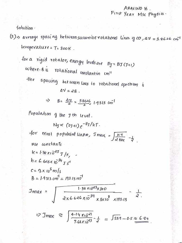 Aravind K Spectroscopy Assignment | PDF