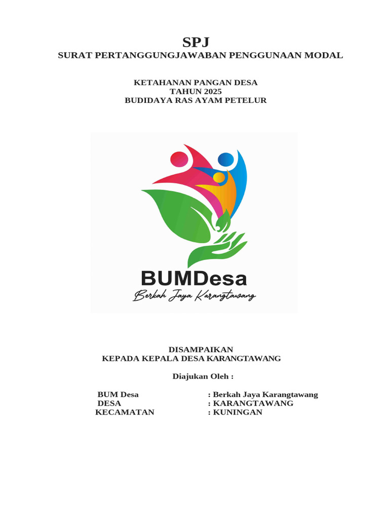 SPJ BUM Desa Berkah Jaya Karangtawang | PDF