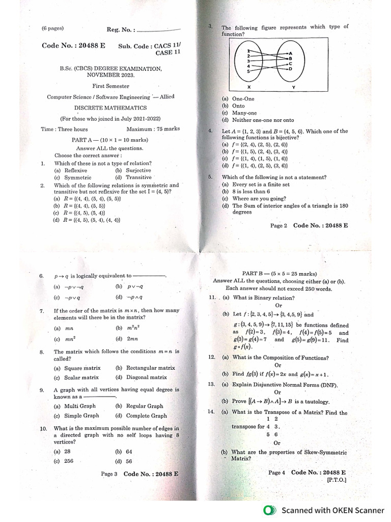 CACS11 CASE11 Discrete Mathematics 1 | PDF