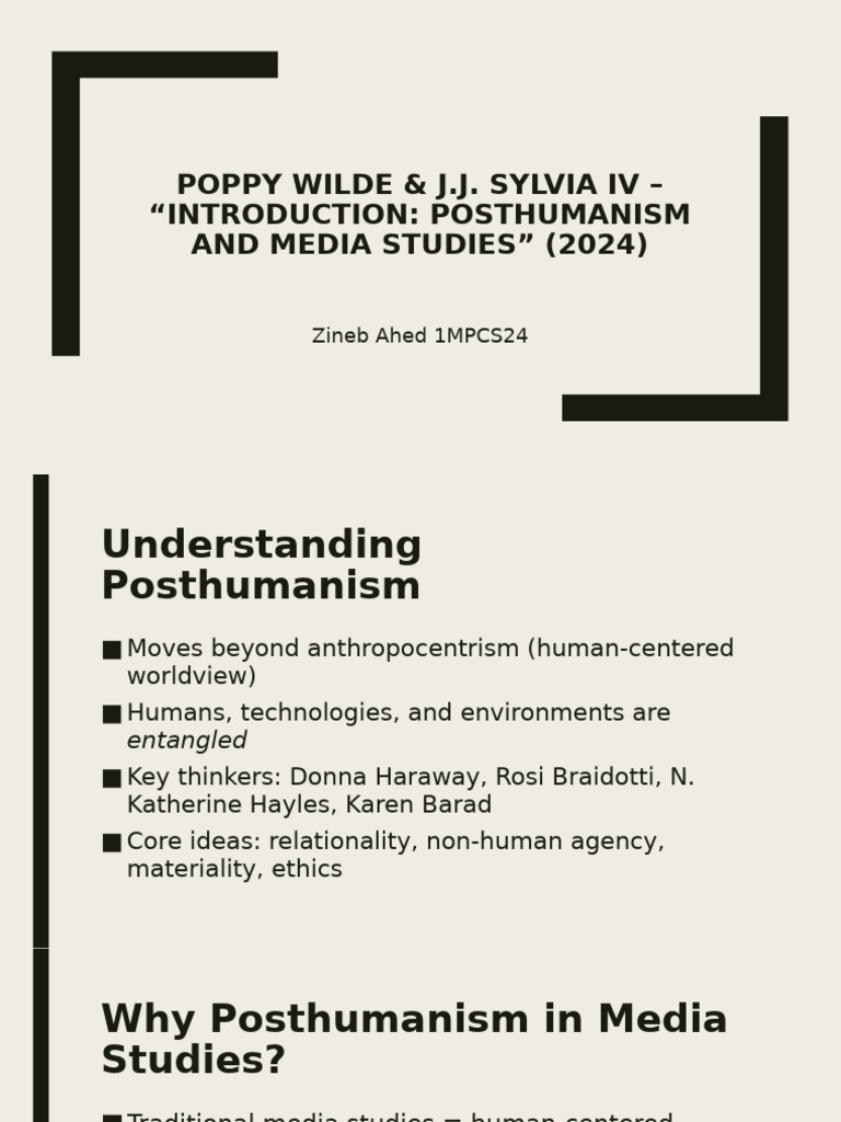 Posthumanism and Media Studies | PDF