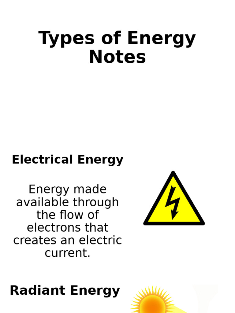 Types of Energy Notes | PDF
