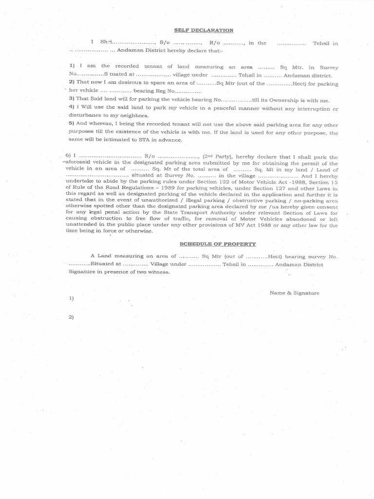 Self Declaration | PDF