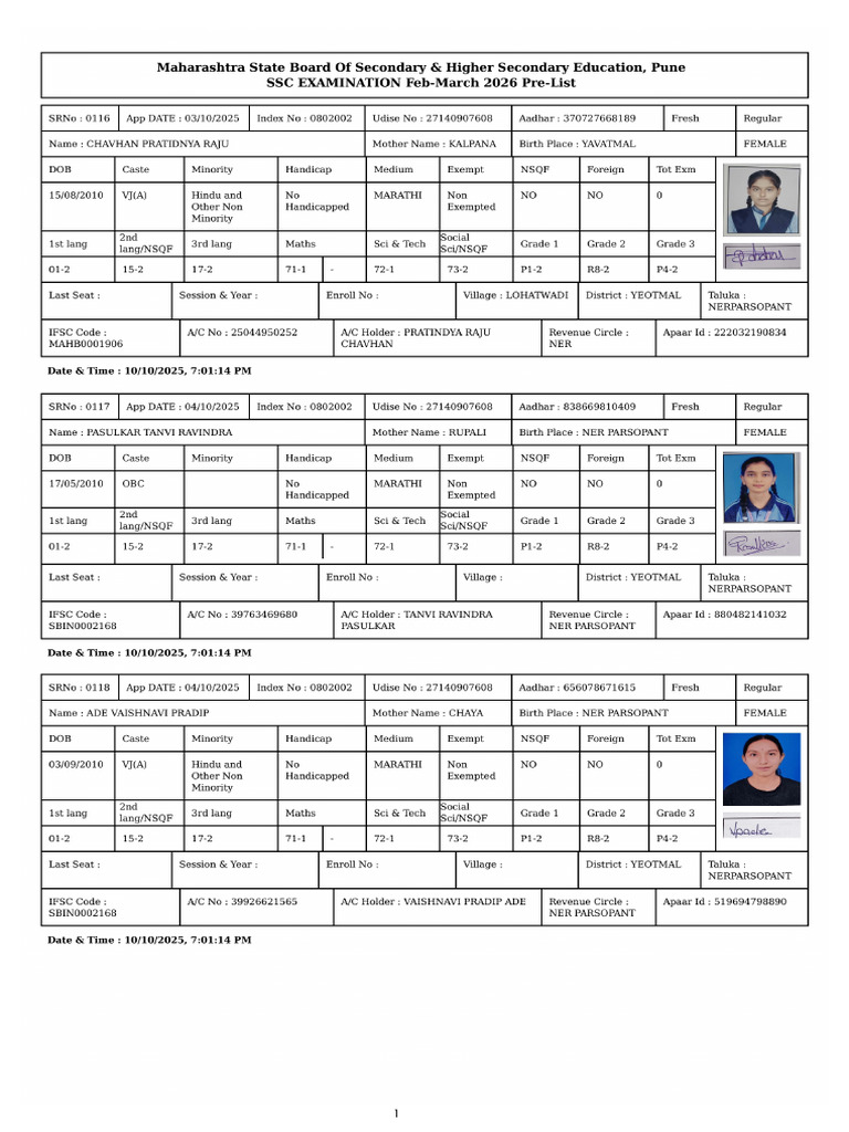 Pre List | PDF
