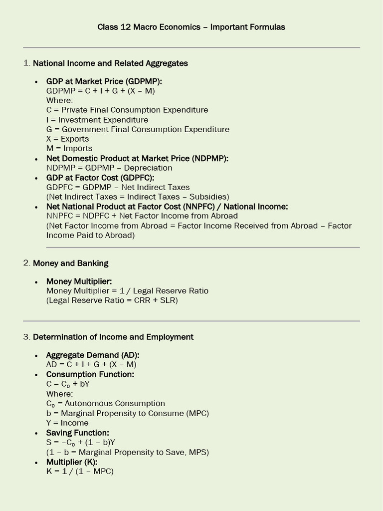 Macro Formulas | PDF