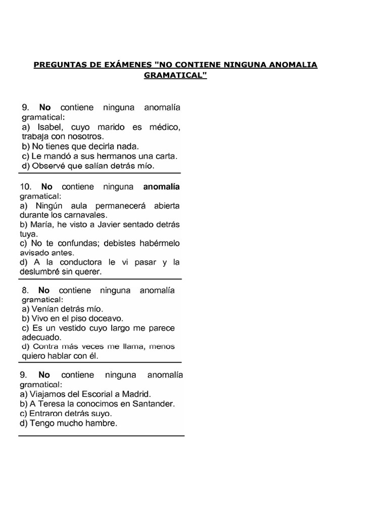No Contiene Anomalías | PDF