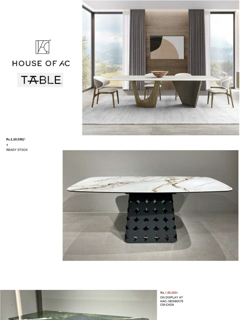 House of Ac -Dinning Table 2025 | PDF