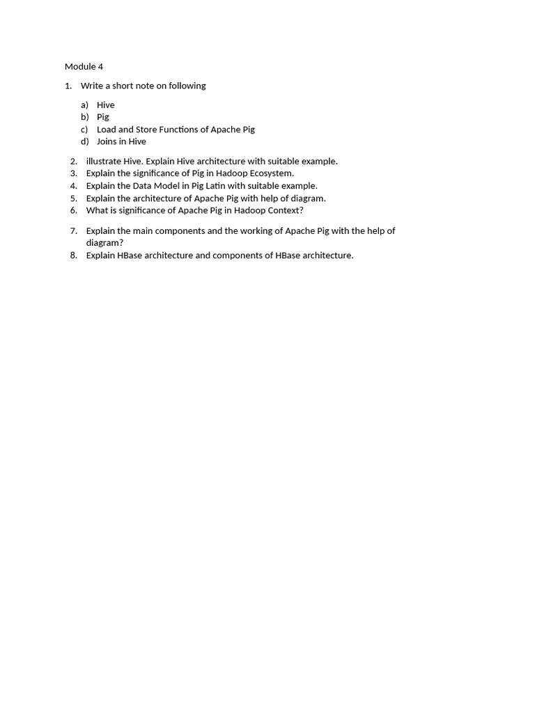 BDV Module 4 Question Bank | PDF