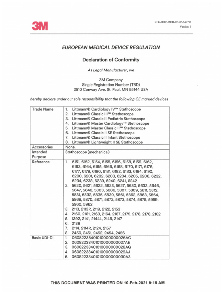 Eu MDR Declaration of Conformity | PDF | Medicine | Chess Openings