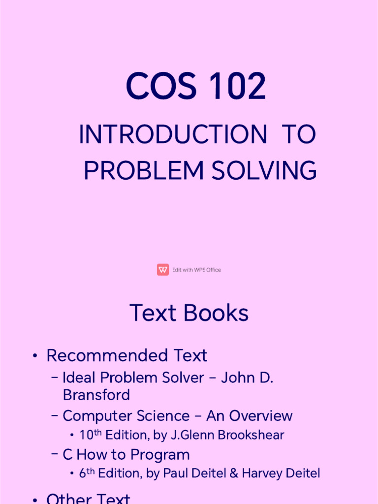 COS 102 (Part 1)-Introduction, History, Programming Paradigm & other Basic Concepts | PDF ...