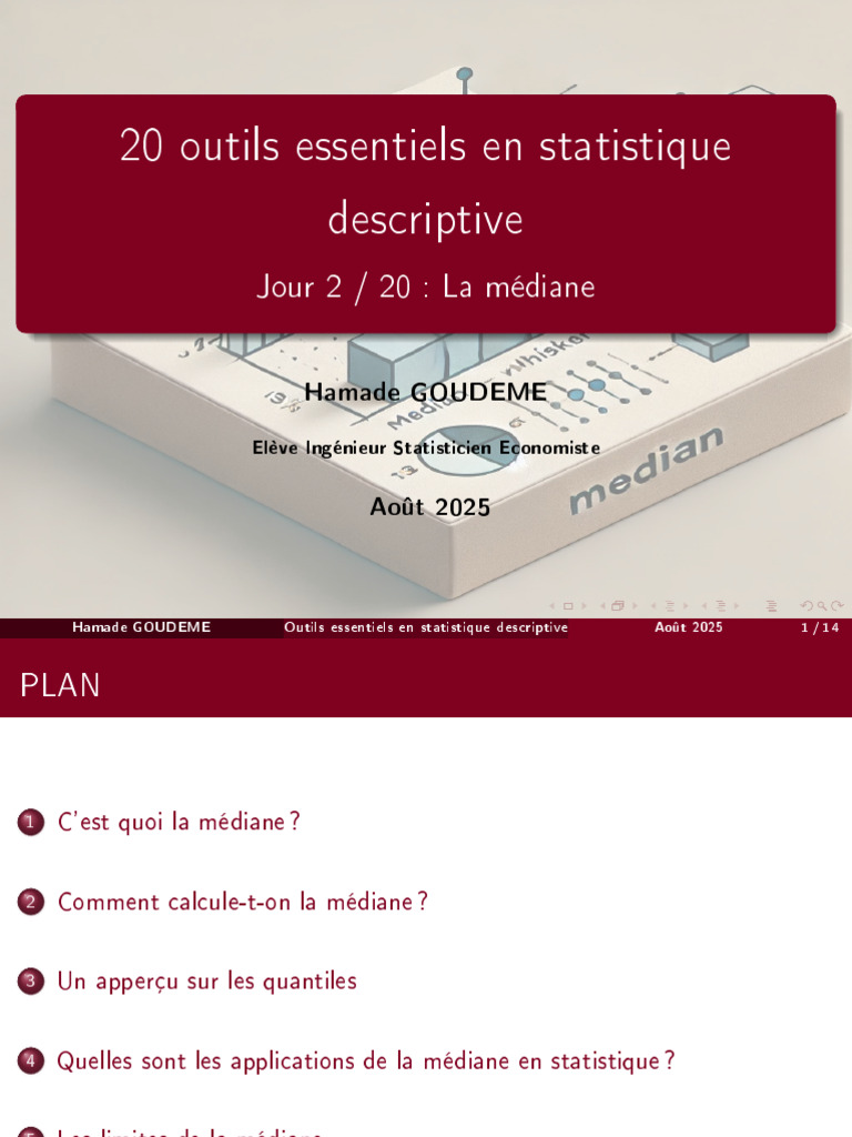 Comprendre et calculer la médiane | PDF | Médiane (statistiques) | Quantile