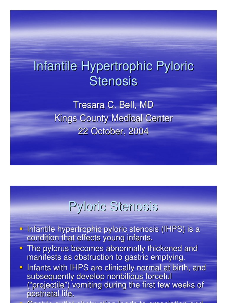 Infantile Hypertrophic Pyloric Stenosis | PDF | Vomiting | Gastroenterology