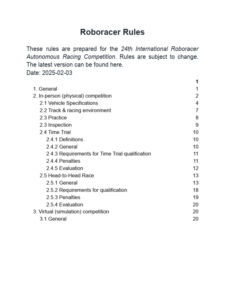 Rules & Guidelines f1 Tenth | PDF | Lidar | Referee