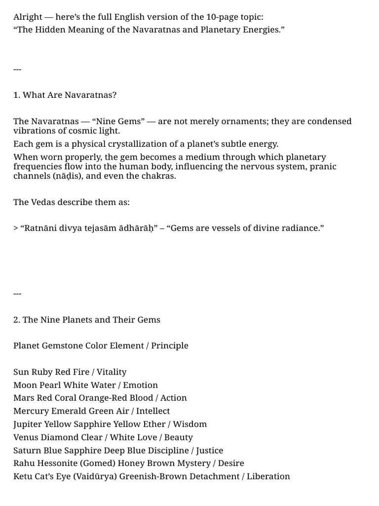 Navaratna Navamani Navangani | PDF | Gemstone | Planets In Astrology