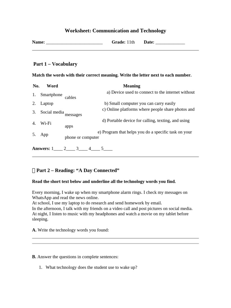 Worksheet Technology | PDF