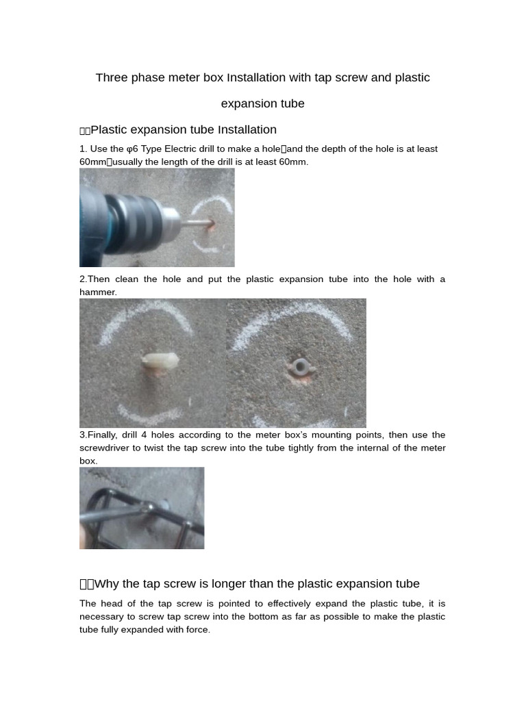 The Meter Box Installation Accessories of Tap Screw and Plastic ...