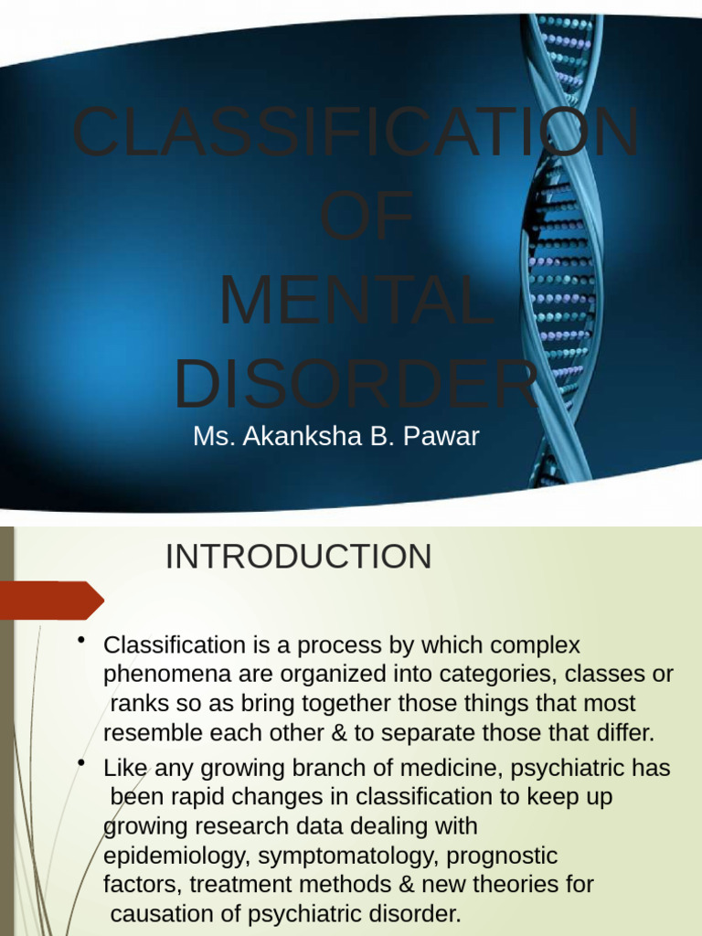 Mental Disorder Classification Overview | PDF | Mental Disorder ...