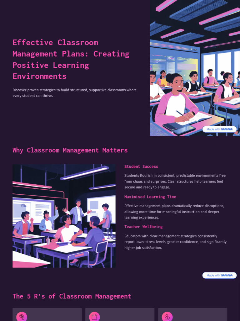 Effective Classroom Management Strategies | PDF | Classroom Management ...