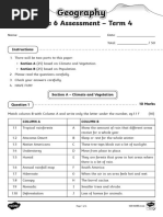 Grade 6 Geography Wsheet 1 | PDF | Longitude | Latitude