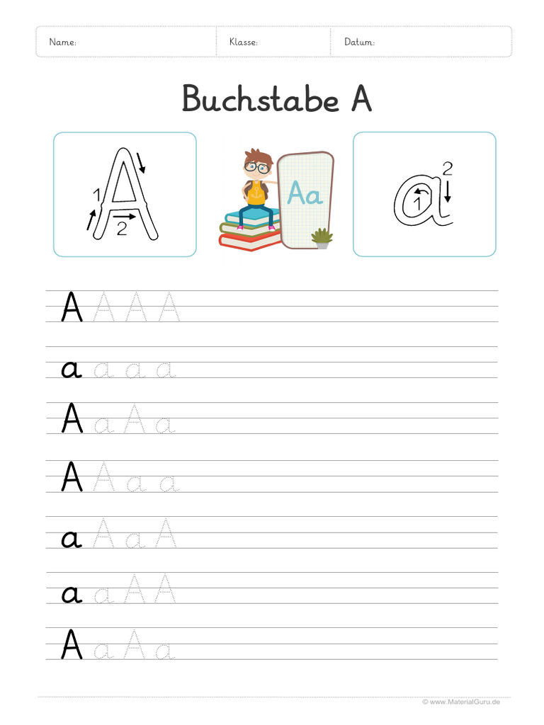 Arbeitsblatt Grundschrift Buchstabe A 04 | PDF