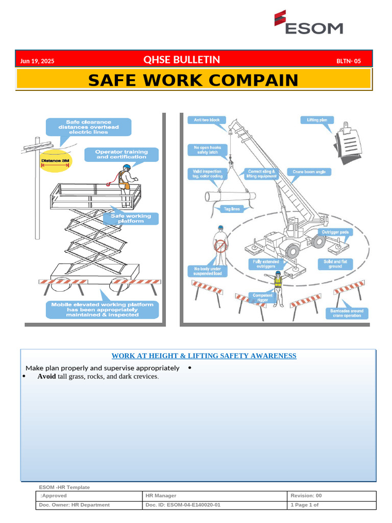 Safety Bulletine Lifting Safety | PDF