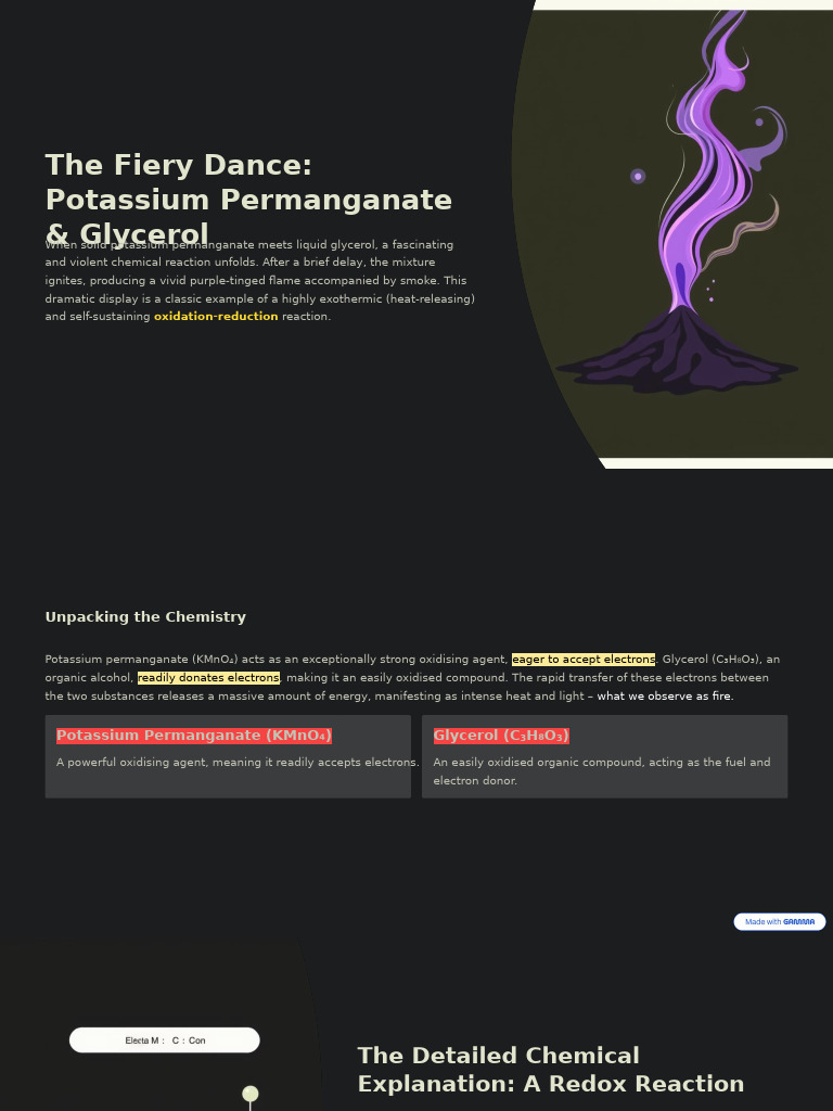 Potassium Permanganate and Glycerol Reaction | PDF | Redox | Chemical ...