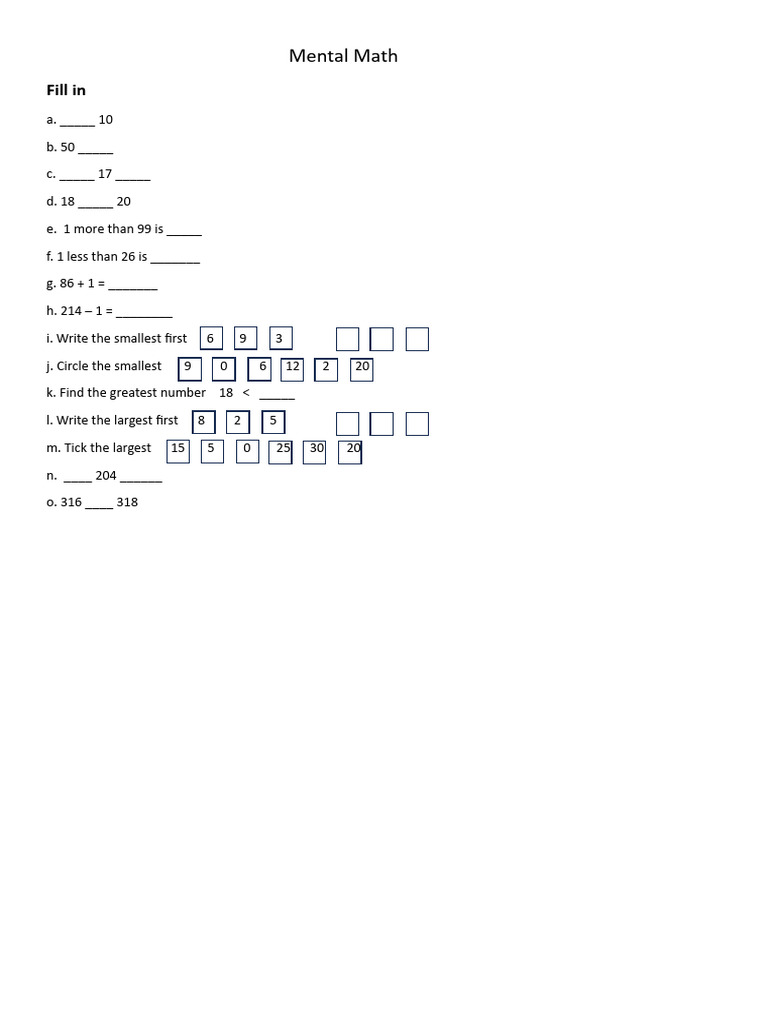 Mental Math (1) | PDF